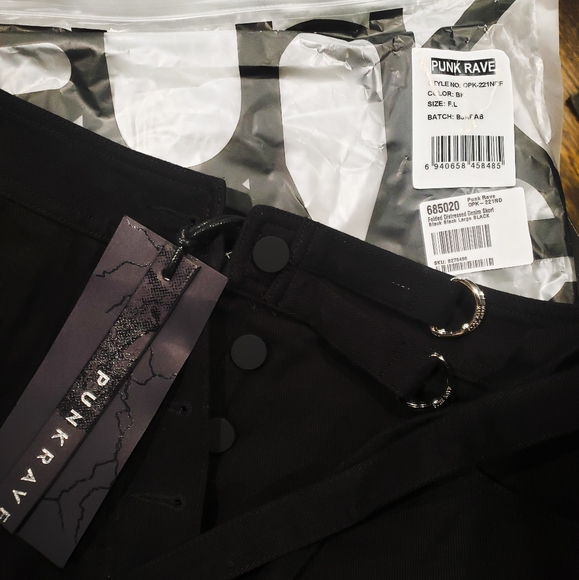 Punk Rave | Shorts | Punk Rave Folded Distressed Denim Skort | Poshmark